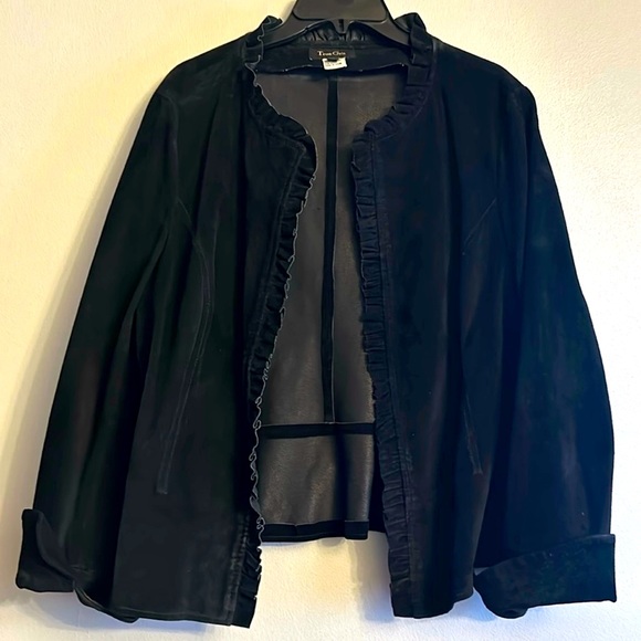 True Grit | Jackets & Coats | True Grit Suede Jacket Black L Open Front ...